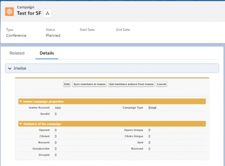 Settings - adding inwise modules - campaign control - inwise
