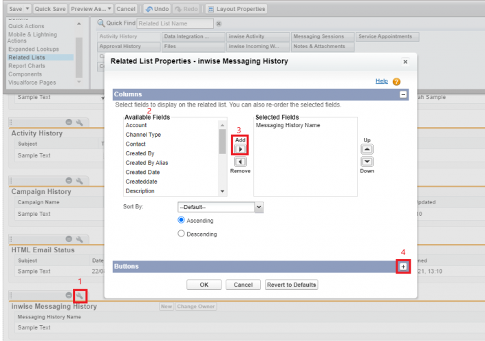 Settings - adding inwise modules - fast SMS - inwise