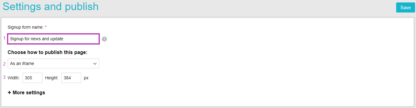Create signup forms (Embedded in a website) - inwise