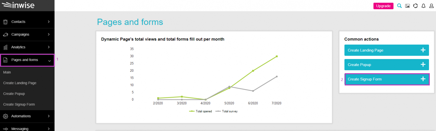 Create signup forms (Embedded in a website) - inwise