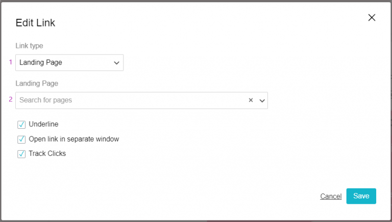 Link to a landing page in an Email campaign - inwise