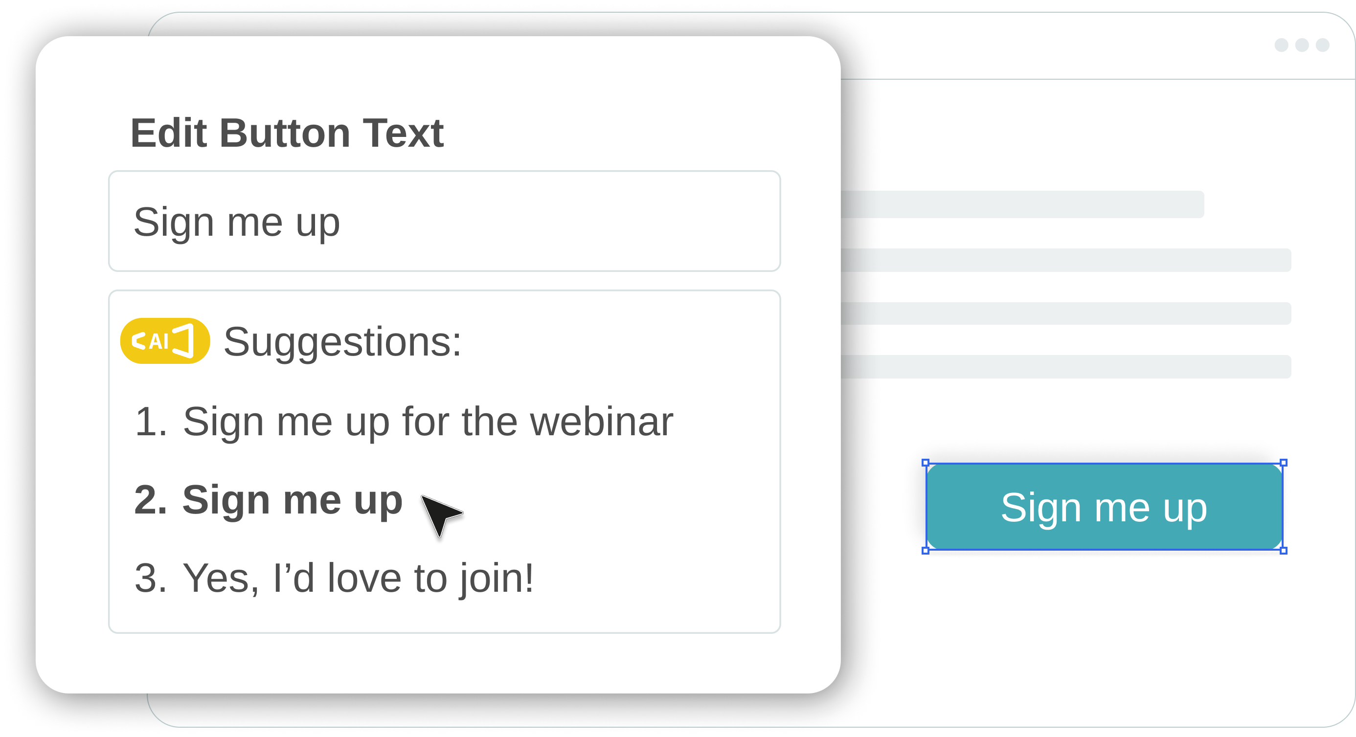 Call-to-action button powered by AI - inwise