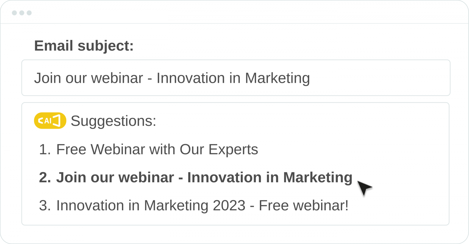 AI-optimized Subject Line - inwise