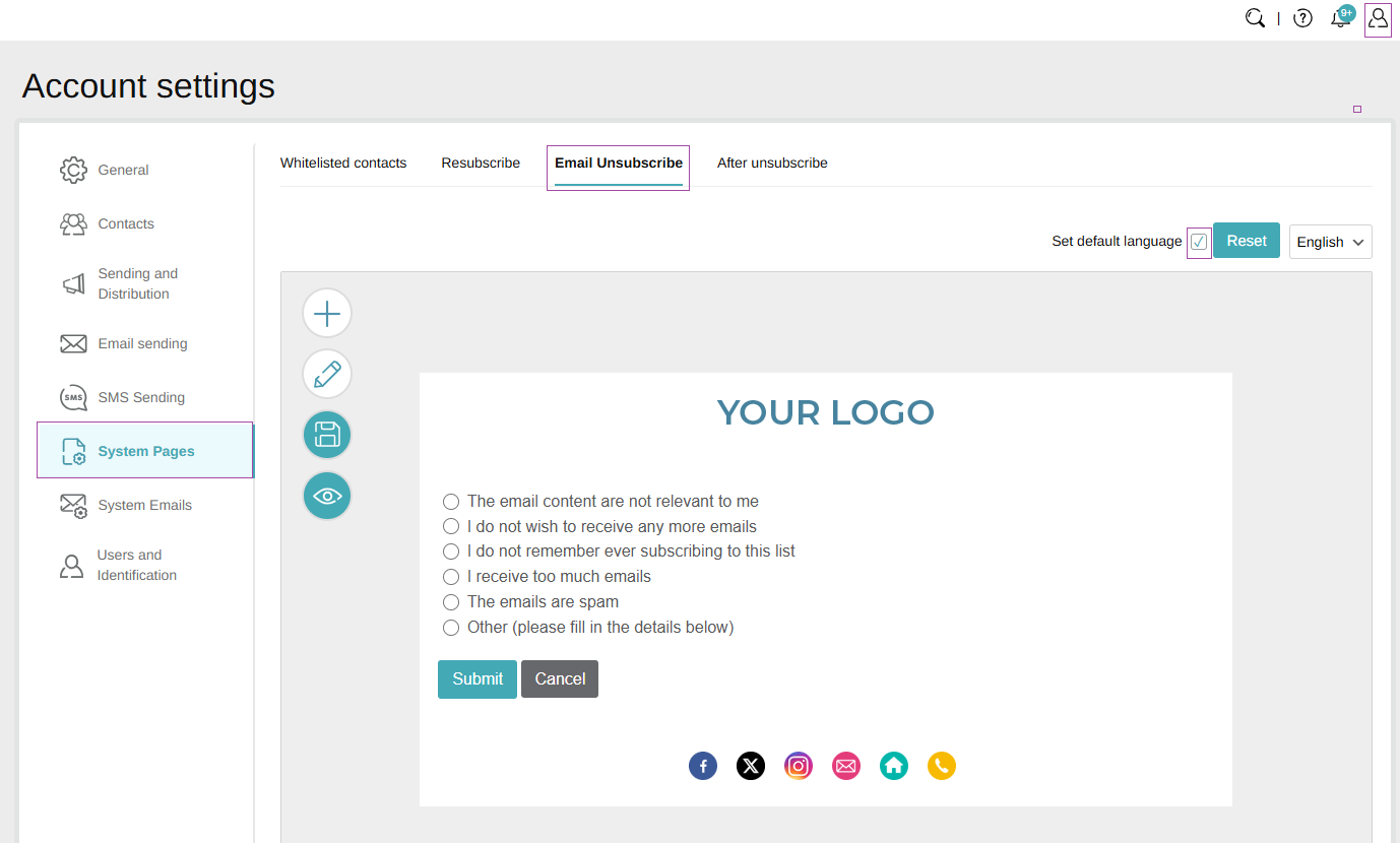 Unsubscribe Page with Custom Design - inwise